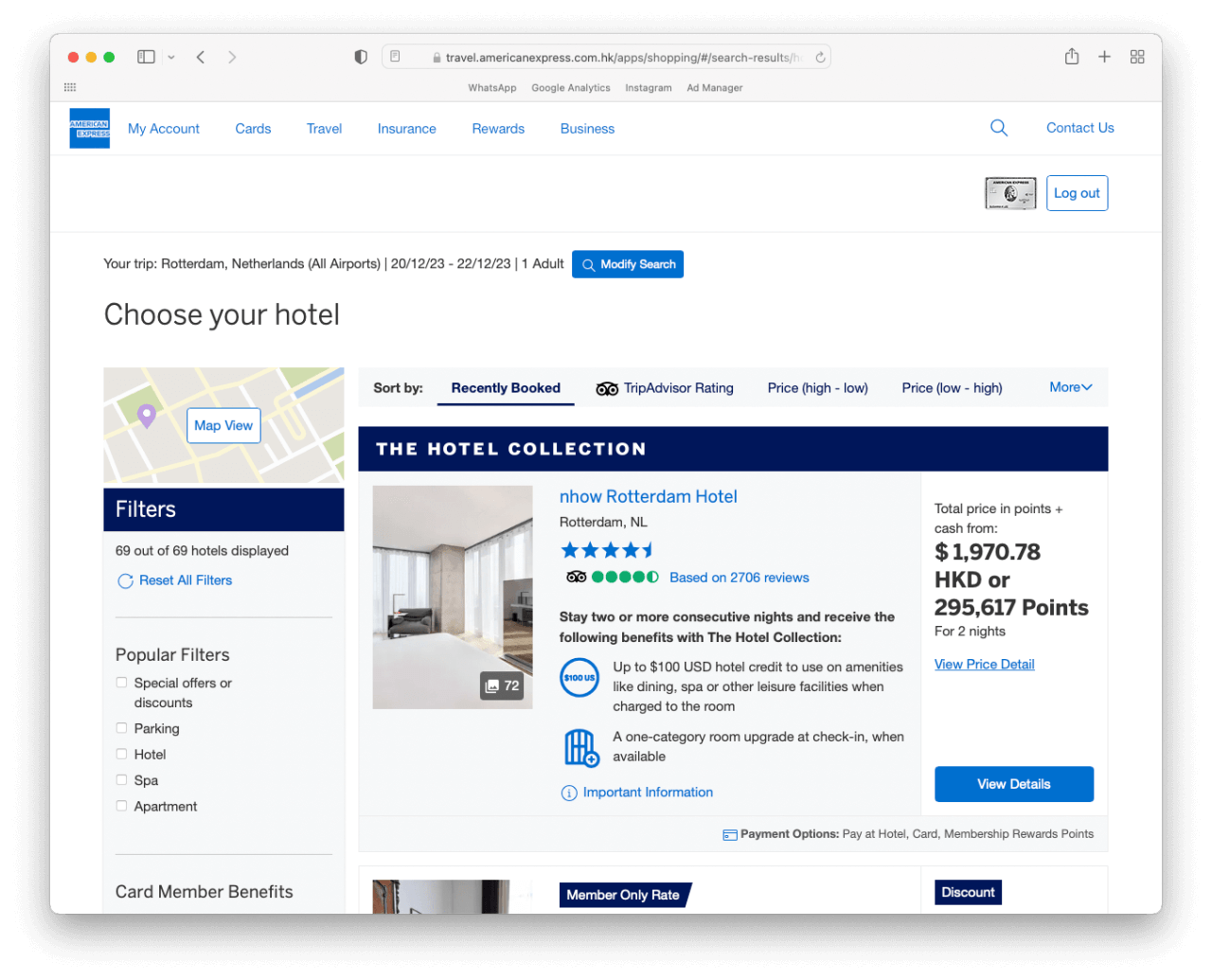 【實測】經 AMEX 訂 The Hotel Collection 酒店送額外 US$100 餐飲簽賬額！ | FlyAsia
