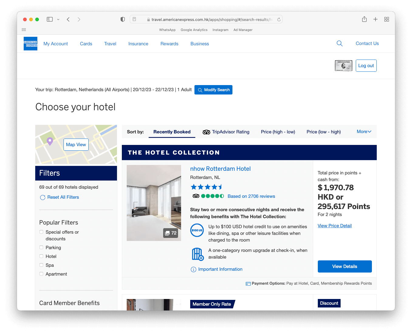 【實測】經 AMEX 訂 The Hotel Collection 酒店送額外 US$100 餐飲簽賬額！ | FlyAsia
